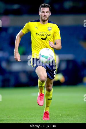 Elliott Moore d'Oxford United lors du match de la Carabao Cup au Kassam ...