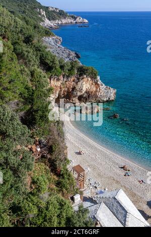 Plages de Grèce, plage de Mylopotamos d'en haut, Pélion, quartier de ...
