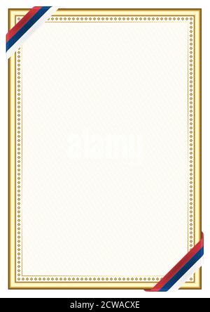 Cadre vertical et frontière avec le drapeau de la Serbie, éléments de ...