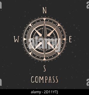 Boussole avec nord sud est ouest Image Vectorielle Stock - Alamy