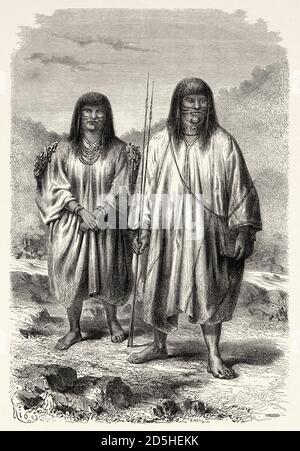 Nativus péruvien de la tribu Antis, Pérou, Amérique du Sud. Vieux XIX ...