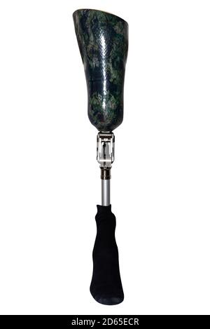 Prothèse de jambe et pied isolé. Prothèse de jambe artificielle sur un ...