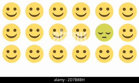 Symbole de la solitude. Visage triste signe de déception. Vector ...