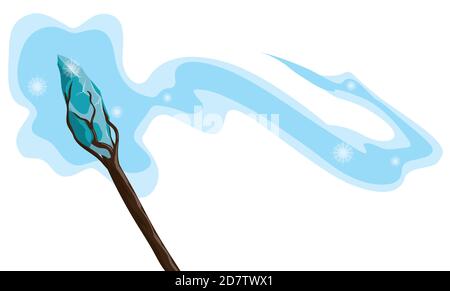 Baguette magique isolée avec des étincelles brillantes et un effet de ...