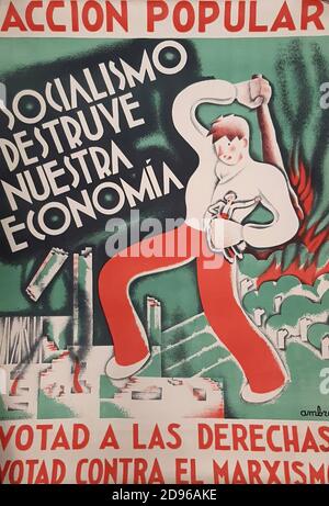 Affiche de propagande de la CEDA, élections en Espagne de 1936 Photo ...