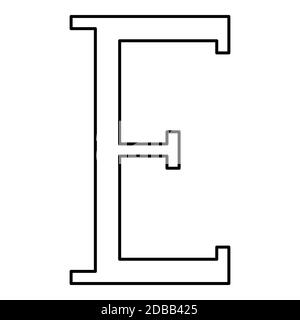 Panneau Epsilon. Lettre Epsilon, symbole de l'alphabet grec, arrière ...