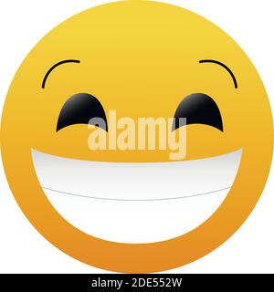 Smiley souriant,,heureux émoticône avec les dents. Avant jaune avec des ...