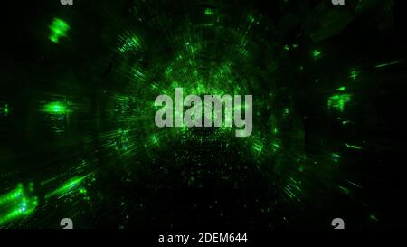Fond d'écran de l'illustration 3d vfx du tunnel de trou vert Photo ...