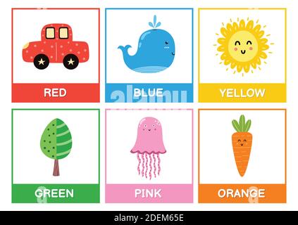 Flashcards avec couleurs principales. Apprenez les couleurs primaires ...