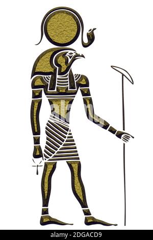 Dieux et déesse de l'Egypte ancienne - Ra, Bastet, Khensu et prêtresse ...