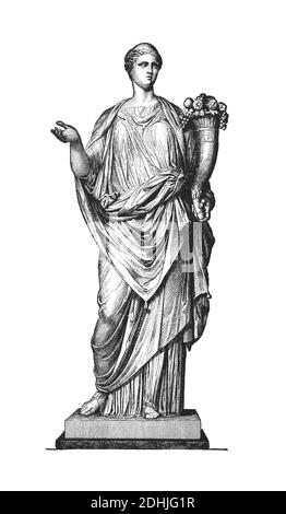 Dessin original d'une matrone romaine. Publié dans histoire illustrée ...