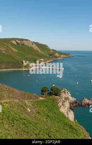 Heure d'été, Sunny Day, Bouley Bay, Jersey, îles Anglo-Normandes. Vue ...