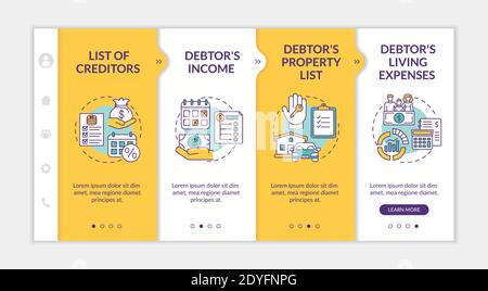 Modèle d'infographie de vecteur de contrat avec le créancier et le ...