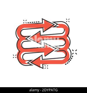 Icône de croissance de flèche dans le style de bande dessinée ...