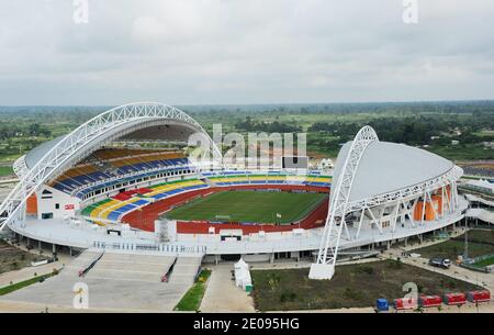 Vue aérienne du Stade de l'Amitie lors de la coupe d'Afrique des ...