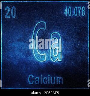 Élément chimique en calcium, signe avec numéro atomique et poids ...