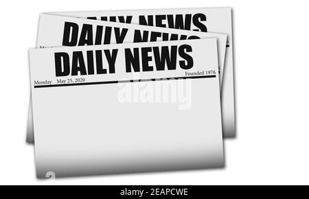 Maquette d'un journal quotidien vierge avec l'espace vide pour ajouter ...