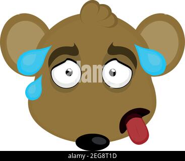 Vecteur émoticône illustration dessin animé de la tête d'une souris ...