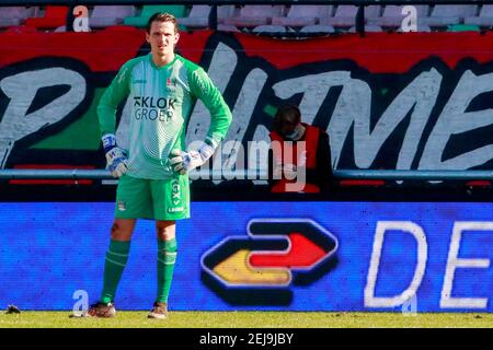 NIJMEGEN, PAYS-BAS - FÉVRIER 21 : gardien de but Rijk Janse, N.E.C ...