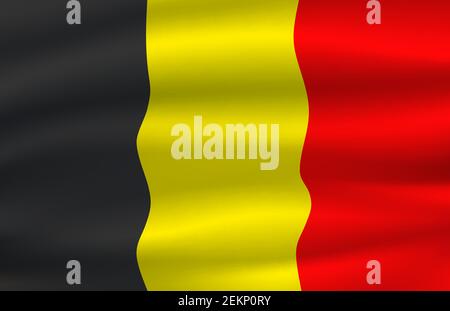 La Belgique est un drapeau tricolore de trois bandes de noir jaune et ...