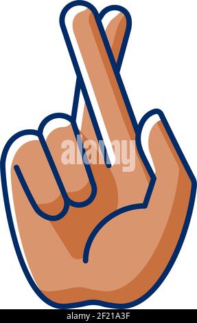 Les doigts croisés linéaire emoji icône. Fine ligne illustration ...