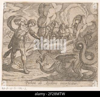 Apollo tue Python ; métamorphoses d'Ovid. Apollon tue le python de ...