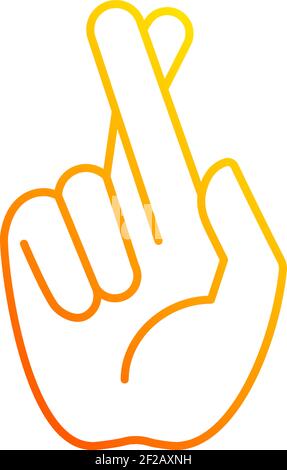 Les doigts croisés linéaire emoji icône. Fine ligne illustration ...