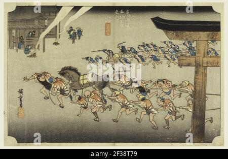 Print, Miya (Atsuta Jiuji Temple Fete), dans les cinquante-trois ...