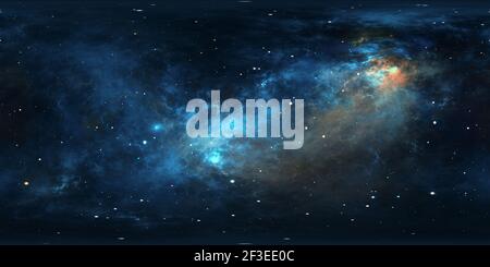 nuage interstellaire de 360 degrés de poussière et de gaz. Arrière-plan spatial avec nébuleuse ...