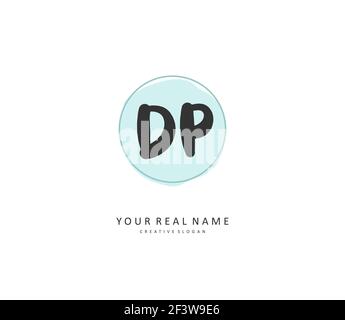 DP lettre initiale écriture manuscrite et logo de signature. Un concept ...
