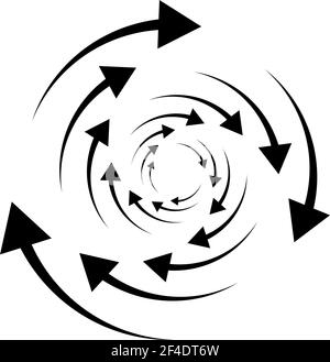 Flèches de rotation. Elément de flèche concentrique, radiale et ...