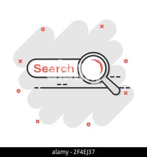 Vector cartoon search bar ui icon dans le style comique. Recherche sur ...