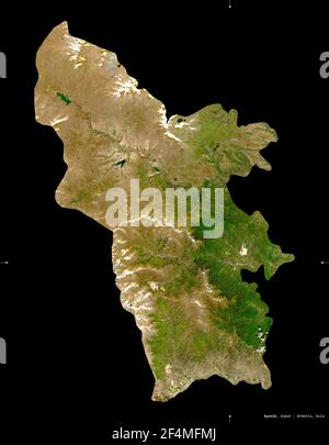 Syunik, province d'Arménie. Carte satellite haute résolution. Lieux et ...