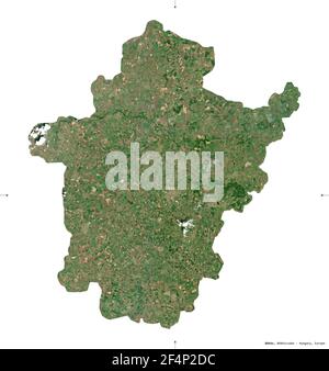 Bekes, comté de Hongrie. Carte satellite haute résolution. Lieux et ...