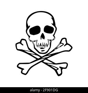 Collection Punk Rock. Crâne humain avec un symbole sur fond blanc ...