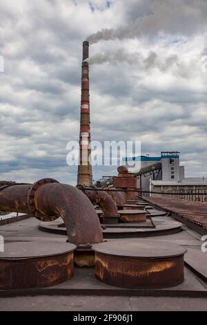 Karaganda, Kazakhstan: Salle des machines de la centrale thermique ...