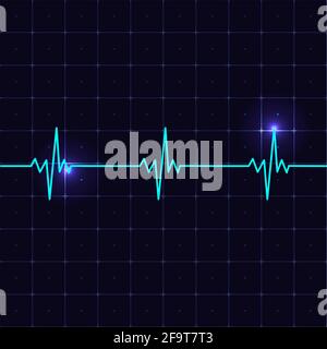 Cardiogramm. Pulsation cardiaque avec écran réaliste et effet de ...