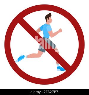 Ne pas courir, pas courir, panneau d'interdiction. Exécution interdite ...