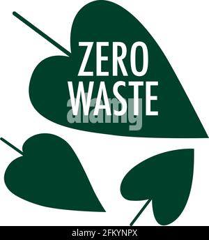 Logo zéro déchet isolé sur fond blanc. Étiquette écologique Linear Icon ...