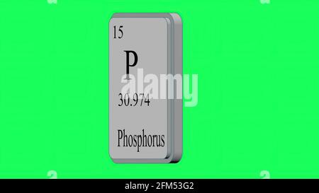 De rendu 3D de la structure de l'atome de phosphore isolated over white ...