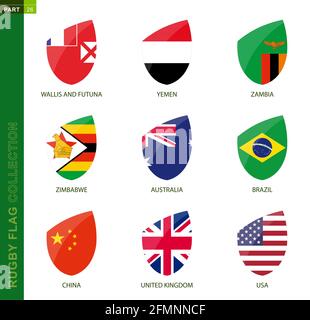 Rugby avec le drapeau de Wallis et Futuna. Équipement pour l'équipe de ...