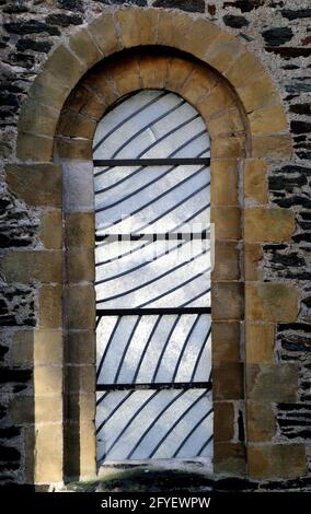FRANCE. AVEYRON (12) CONQUES, ABBAYE STE FOY. VITRAUX PIERRE SOULAGES ...