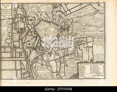 Siège de Béthune, 1710; Plan de la Bethune ville forte dans l'Artois ...