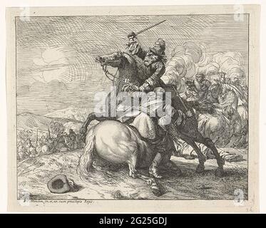 Combat à l'épée entre deux cavaliers, Jan van Huchtenburg (copie d ...