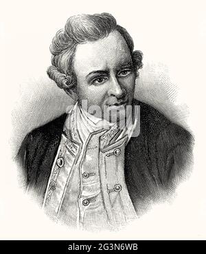 Portrait de James Cook (1728-1779), un explorateur britannique ...