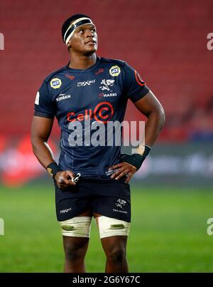 Phepsi Buthelezi des requins de la cellule C pendant le match de la ...
