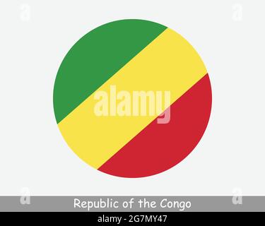 Congo (Brazzaville) drapeau national rond.Circulaire drapeau national ...