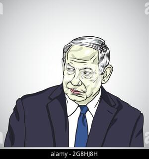 Illustration du vecteur de caricature de Benjamin Netanyahu Image ...