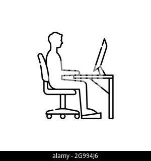 Position assise correcte icône de ligne de couleur. Pictogramme pour ...