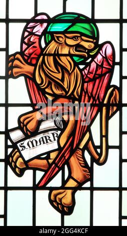 L'évangéliste saint Marc et son symbole, le lion ailé. La Basilique ...